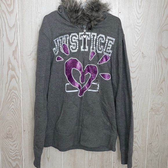 Justice | Shirts & Tops | Nwt Justice Sweatshirt With Faux Fur Hood So ...